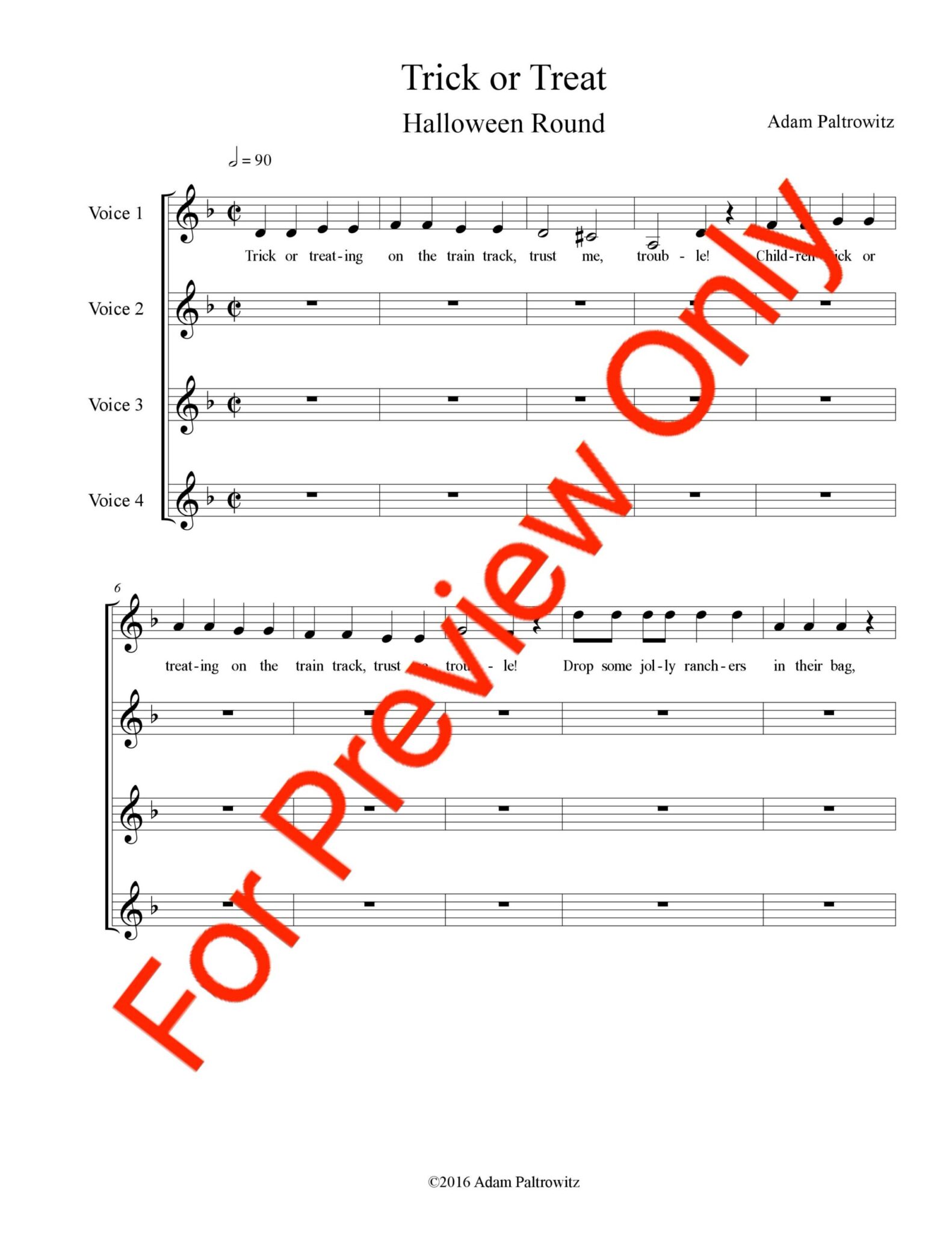 Trick or Treat - Halloween Round (4 parts) - Choral Clarity