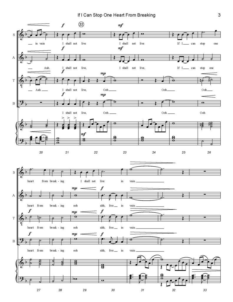 If I Can Stop One Heart From Breaking - Choral Clarity