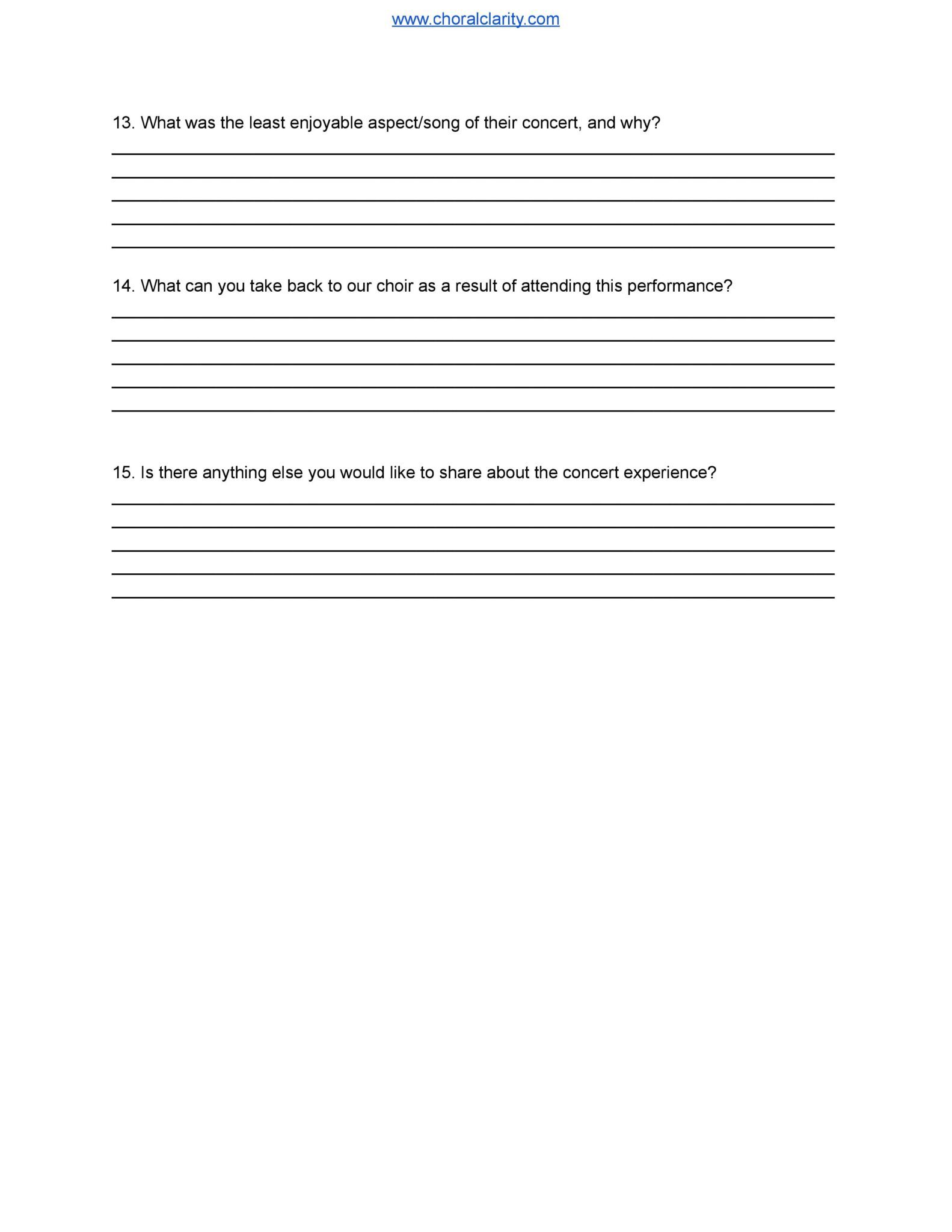 Alternative Concert Assignment - Choral Clarity