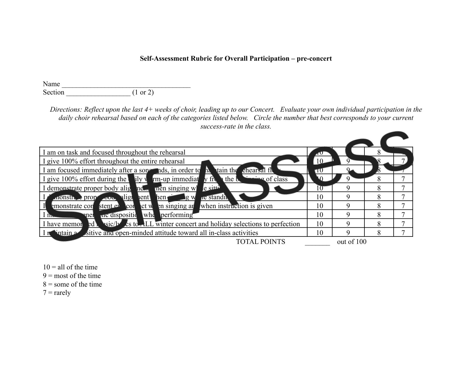 Self-Assessment TOTAL Bundle - Choral Clarity