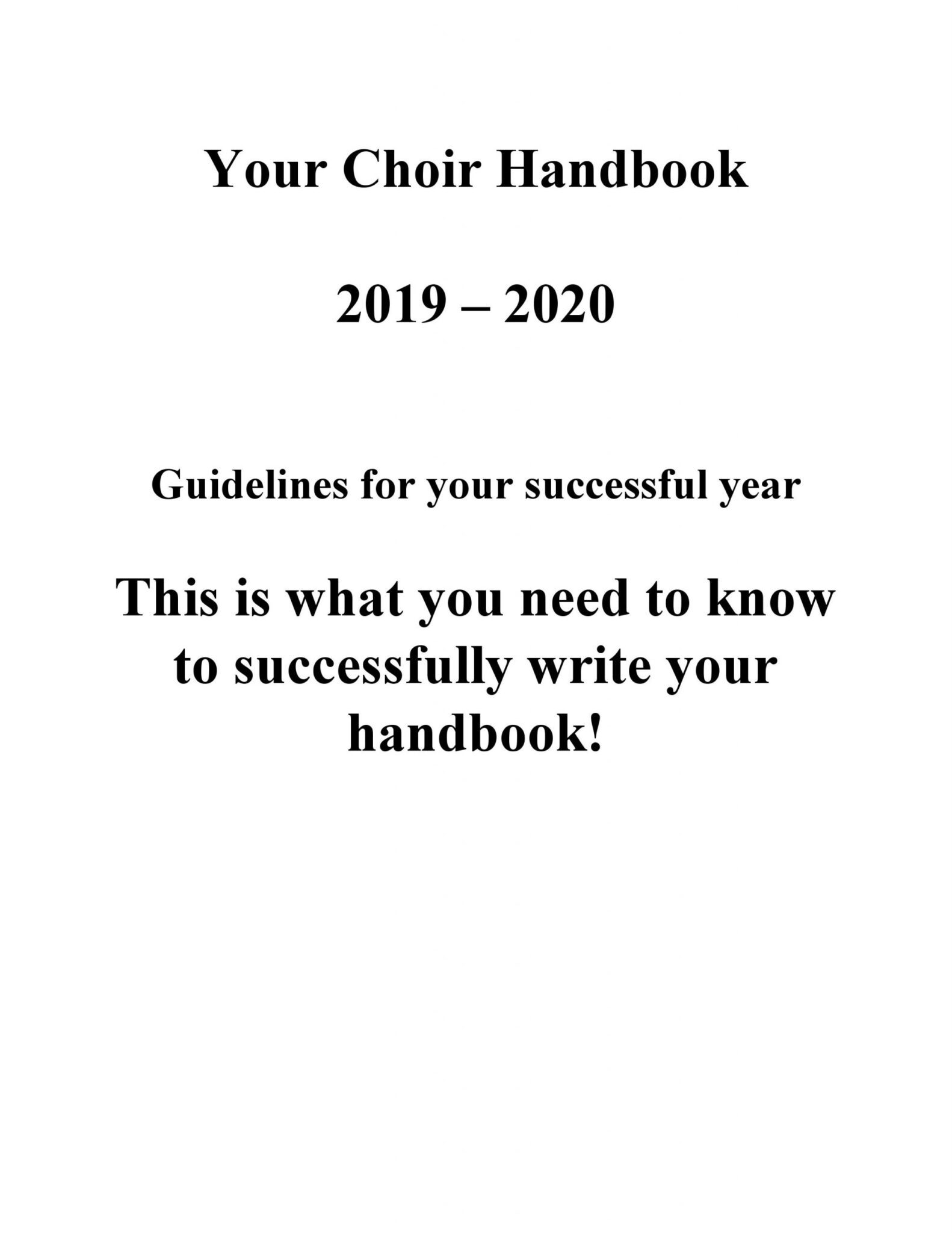 Choir Handbook - Editable with so much more! - Choral Clarity